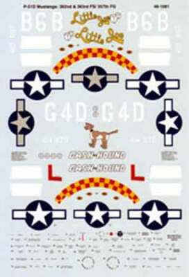 Microscale Military Decals 1/48th Scale: P-51D Mustangs 362nd & 363rd ...