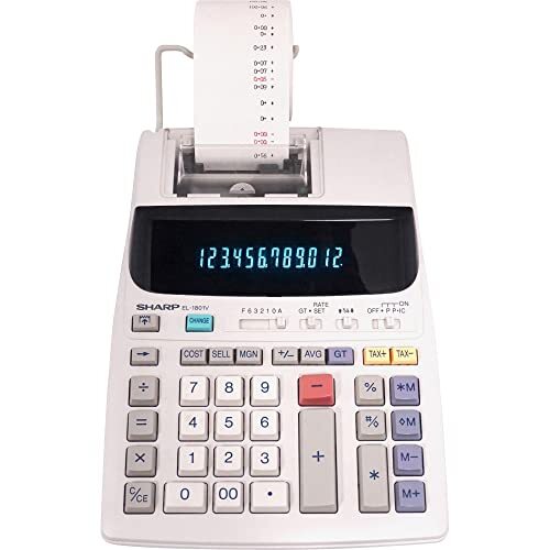 Sharp EL-1801V Ink Printing Calculator, Fluorescent Display, AC, Off ...