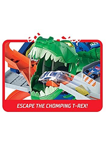 City Toy Car Track Set, Ultimate Garage with T-Rex Dinosaur, Store 100 ...