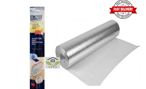 Exitex Radiator Reflector Foil Roll 5m x 50cm Insulation Heat Saving ...