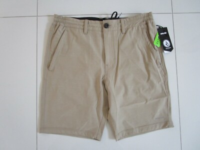 VOLCOM SNT MISUNDERSTONED 19" KHAKI AMPHIBAIN STRETCH WALK SHORTS Size ...
