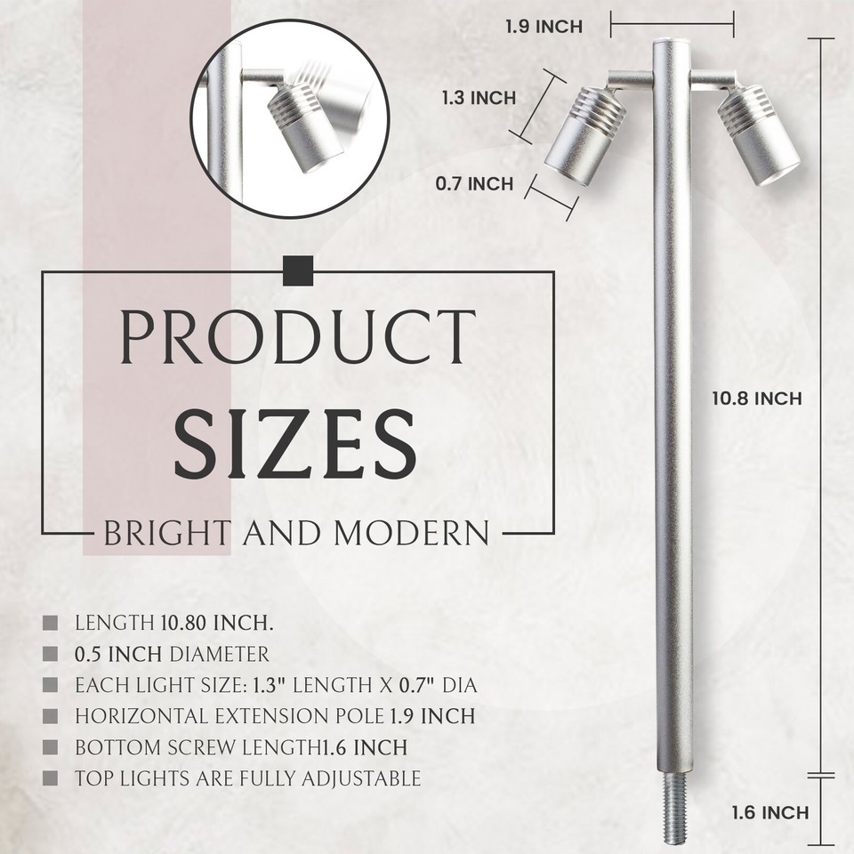 2pcs Jewelry showcase Display LED Pole Light 6000K for retail store ...