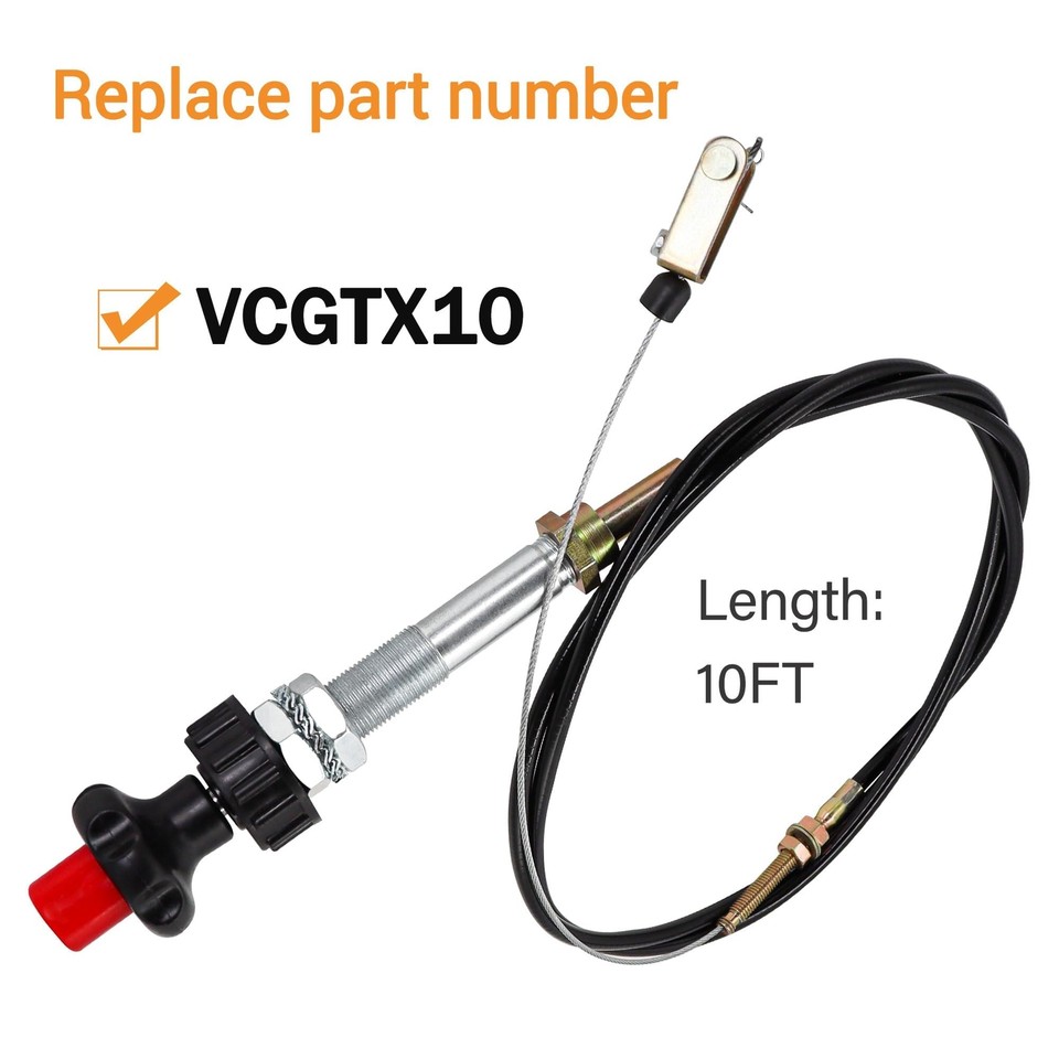VCGTX10 10FT Heavy Duty Vernier Locking Throttle Cable Compatible with ...