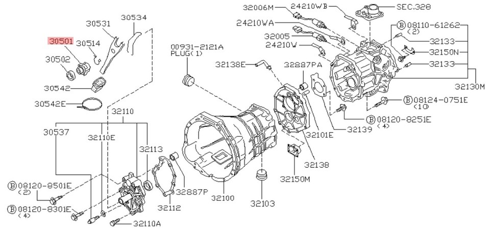 Genuine for Nissan Clutch Release Bearing Sleeve & Spring 30501-K0404 ...