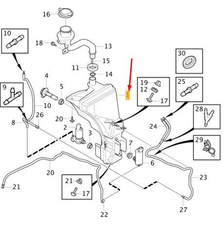 VOLVO XC90 MK2 Window Washer Tank 31349388 NEW GENUINE | eBay