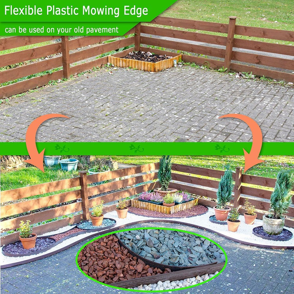 Flexible Garden Edging Lawn Grass Border Edge 10m + 50 STRONG Pegs FREE ...