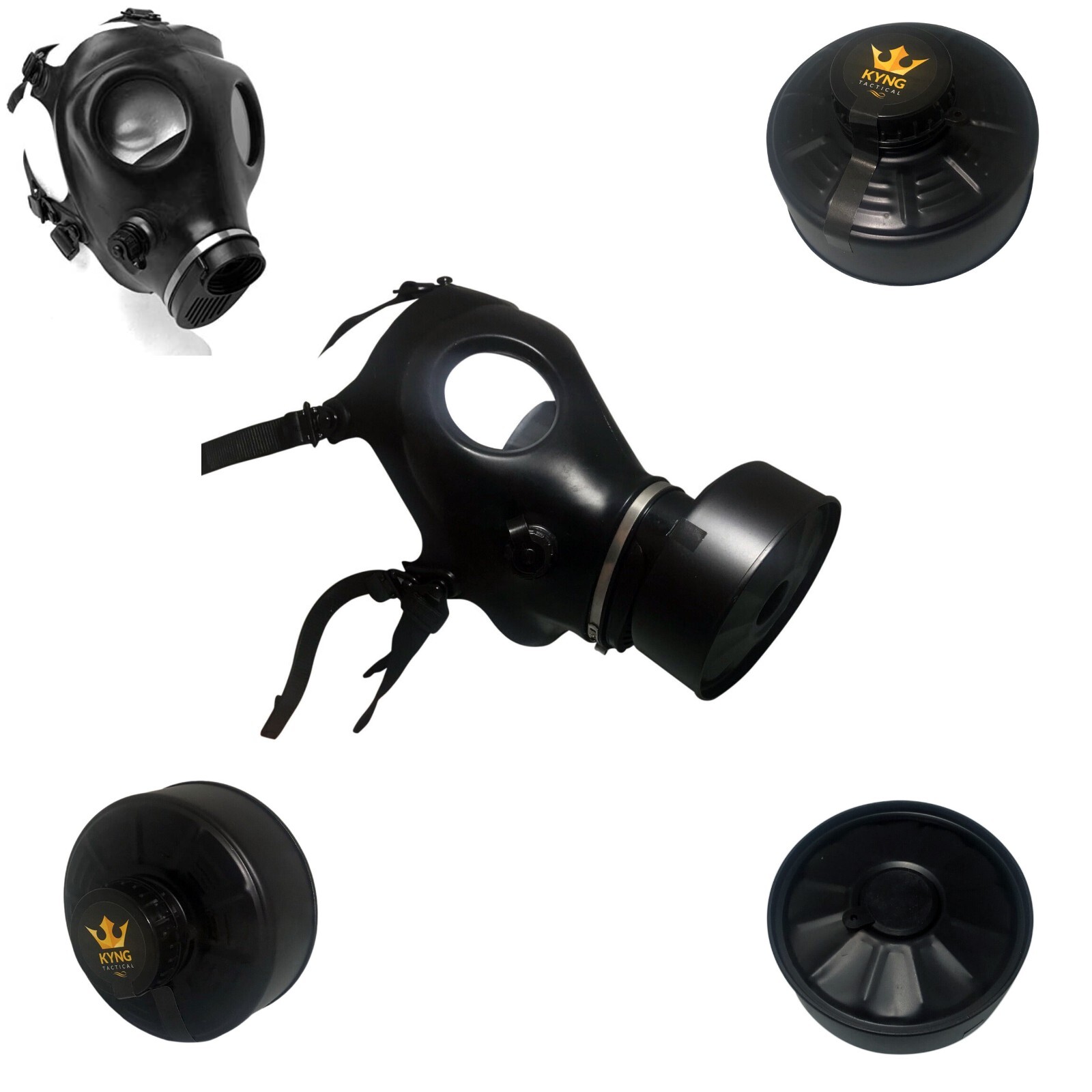 KYNG Israeli GAS MASK Respirator Mask Protection w/Premium Black 40mm ...