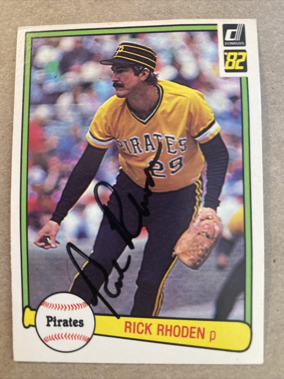 1982 Donruss #423 Rick Rhoden AUTOGRAPHED Card - Pittsburgh Pirates ...