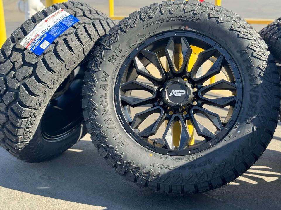 20" Wheels 8x180 Rims 35" Tires Dodge RAM 2500 3500 Chevy Silverado GMC ...