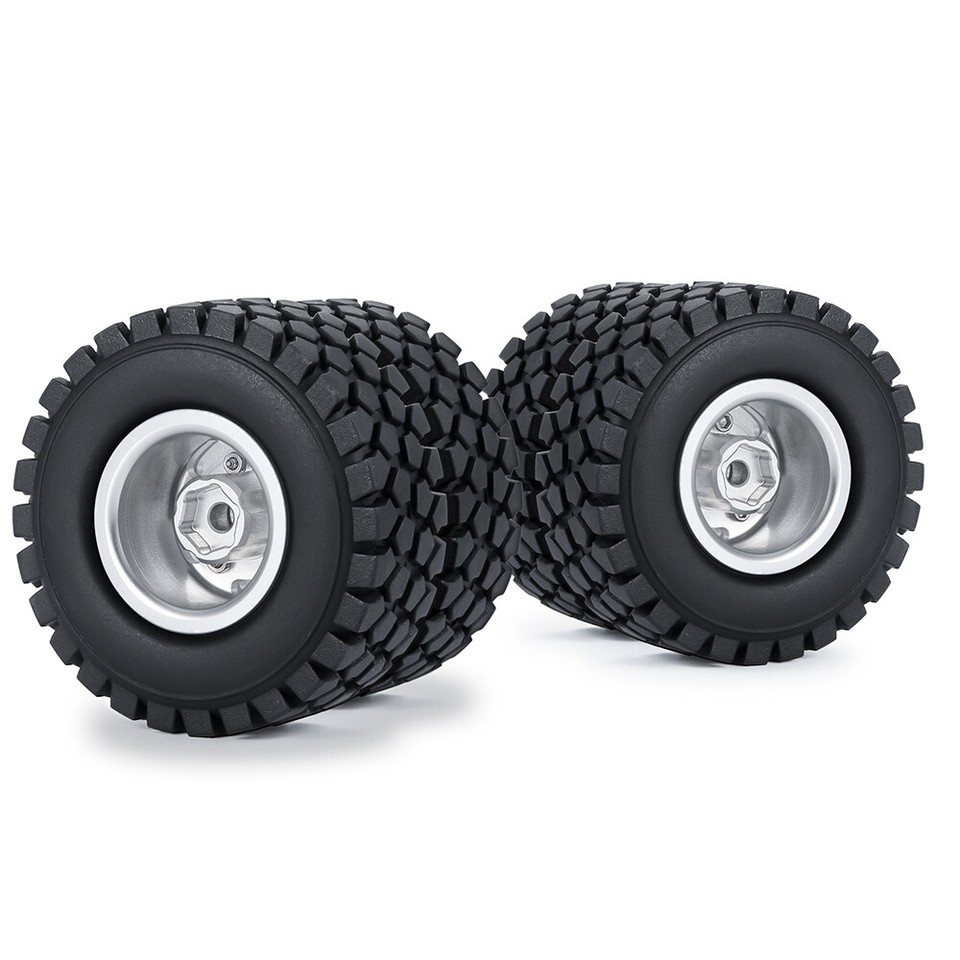 2x Front/Rear Dually Wheels Rims/Tires For RC 1:24 AXIAL SCX24 Crawlers ...