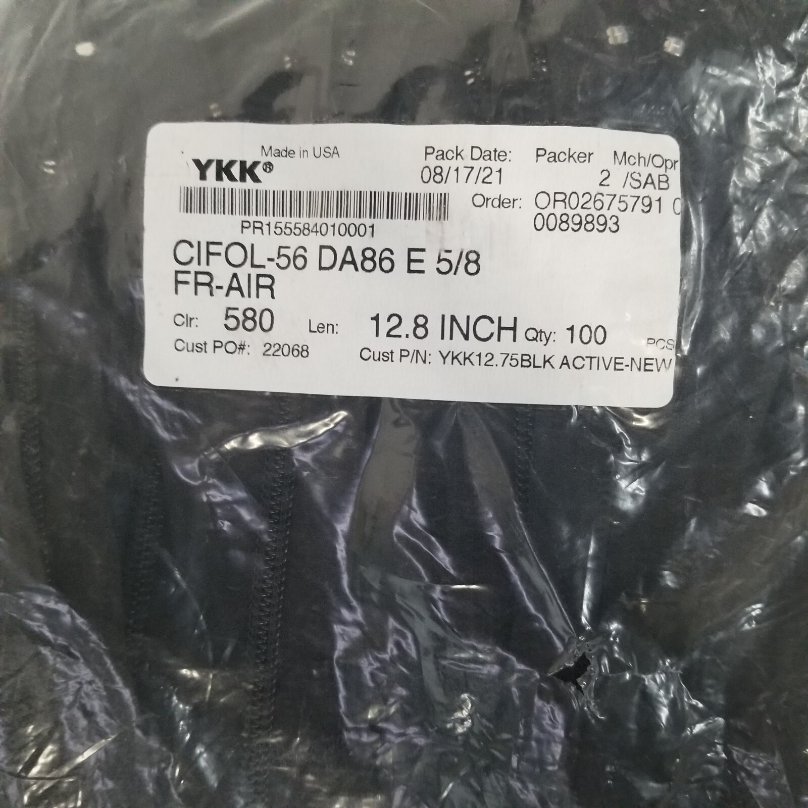 YKK CIFOL-56 DA86 E5/8 FR-AIR 12.8" Pack/100 | eBay