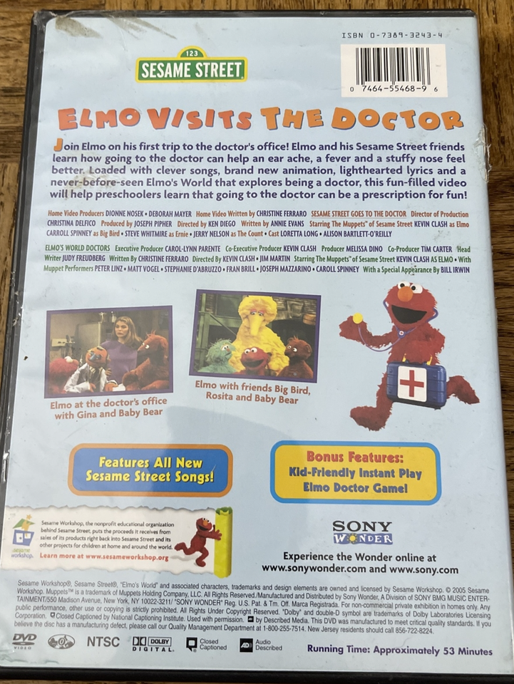 Sesame Street Elmo Visits The Doctor DVD-Rare-SHIPS N 24 HOURS ...