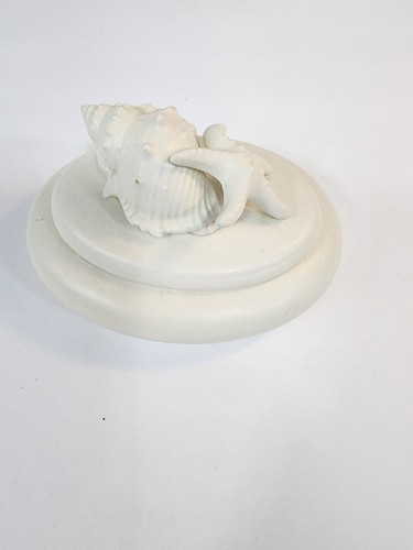 Ceramic Sea Shell Trinket Dish With Lid Signed 6" | eBay