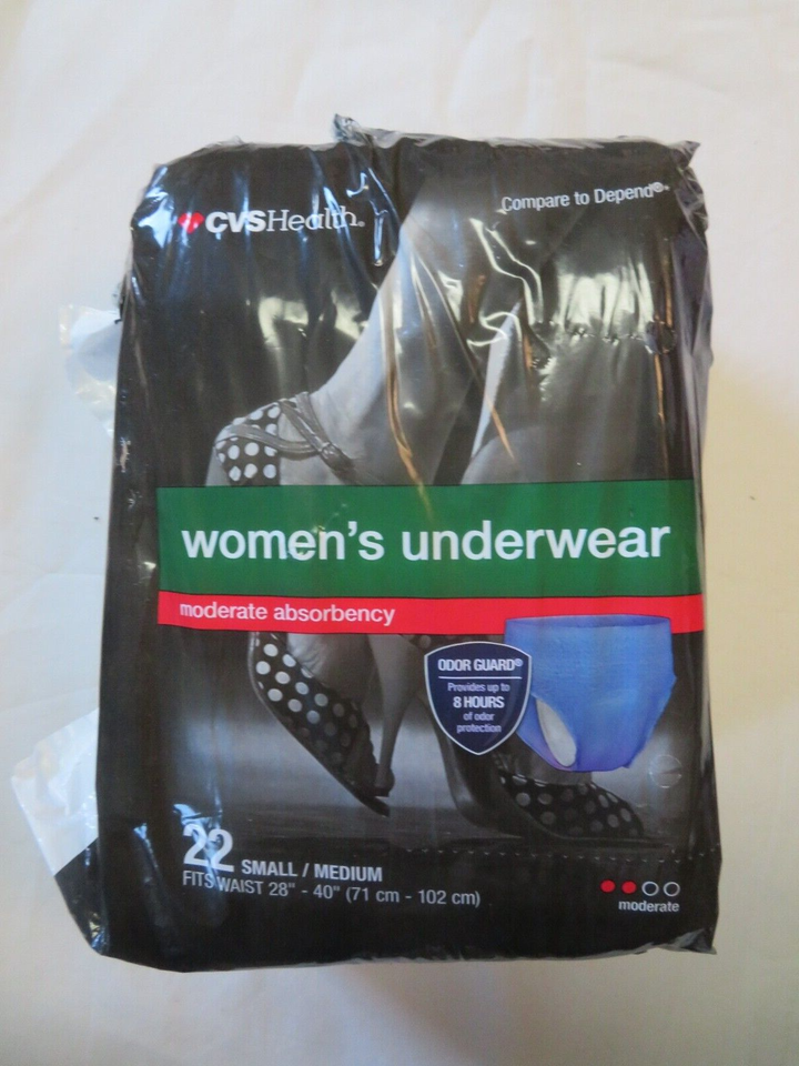 CVS Health Women's Underwear Small/Medium Fits Waist 28-40" Moderate 22 ...