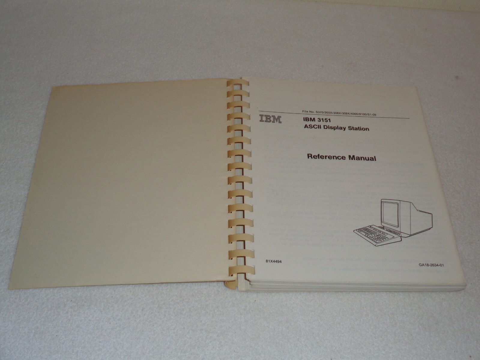 IBM 3151 ASCII Display Station 2nd Edition 1989 Rare Original Reference ...
