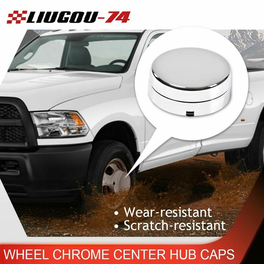 2X REAR WHEEL CHROME CENTER HUB CAPS FIT FOR 03-17 DODGE RAM 3500 1-TON ...