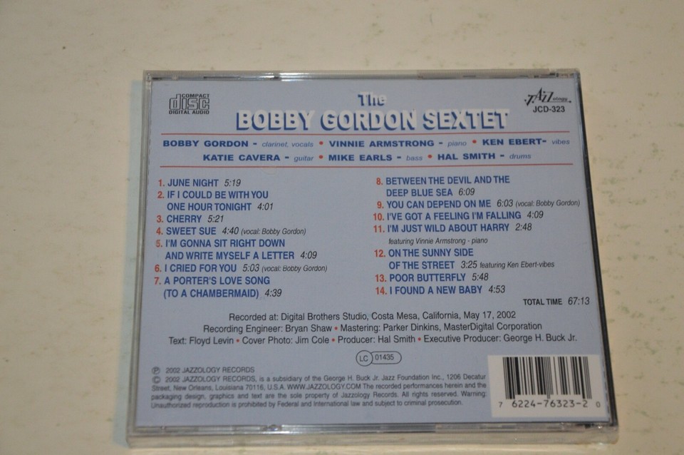 The Bobby Gordon Sextet by Bobby Gordon (CD, 2003, JAZZology) Dixieland SEALED 762247632320| eBay