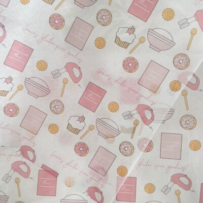 Custom printed greaseproof / baking /tracing paper/ logo /personalised ...