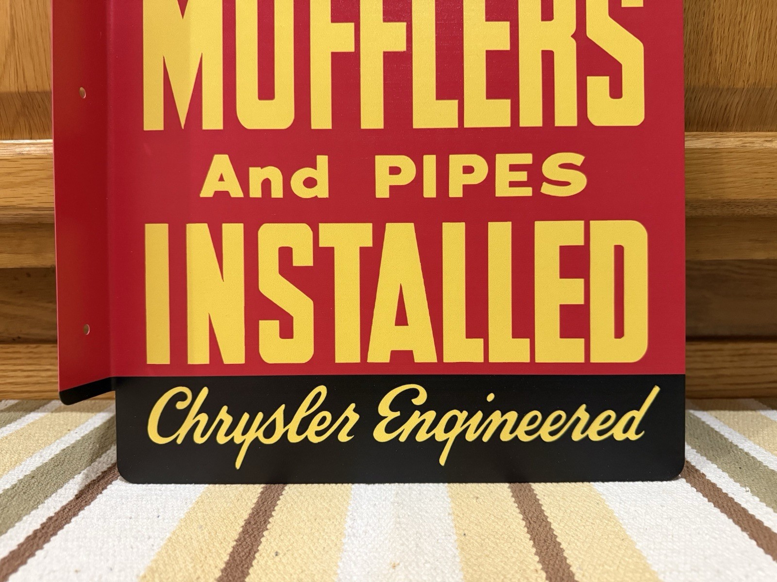 Mopar Mufflers Flange Sign Double Sided Pipes Chrysler Vintage Style ...