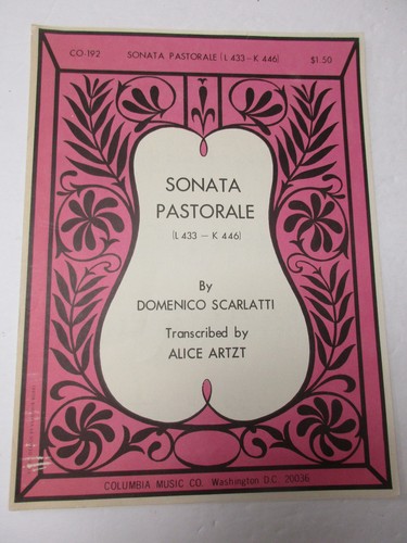Domenico Scarlatti Sonata Pastorale Guitar Sheet Music Alice Artzt | eBay
