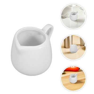 6pcs Cream Pitcher 1.7oz - White Creamer With Handle - Ceramic Small ...