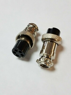 Pack of 2 - 5 Pin In-Line Mic Microphone Jack Female Mobile Connector ...
