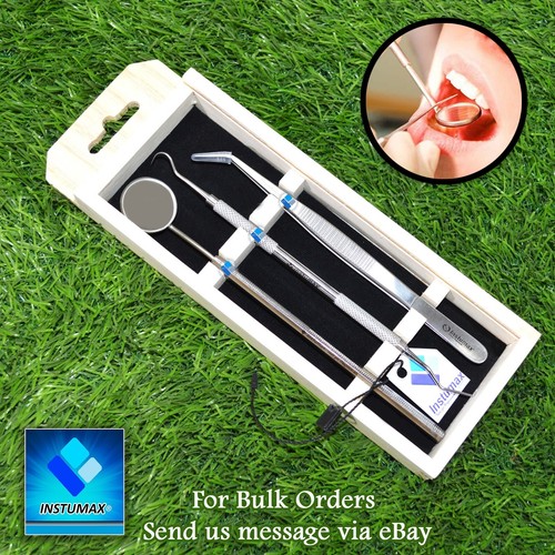 Dental Examination Kit Basic Hygiene Tweezer Mirror Probe Cleaning ...