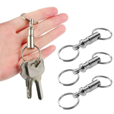 3Pcs Key Chain Detachable Pull Apart Quick Release Key Rings Keyring ...