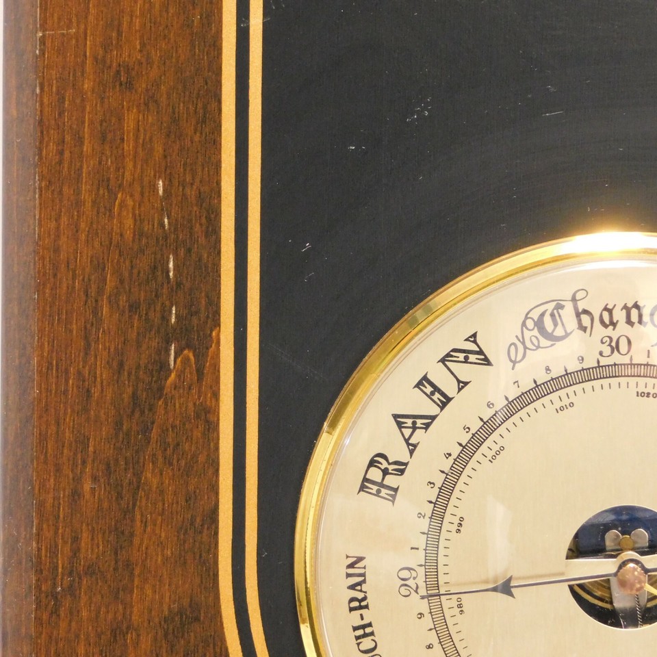 Hampton Barometer LARGE Made In France 28" X 12" Clock Weather Station ...