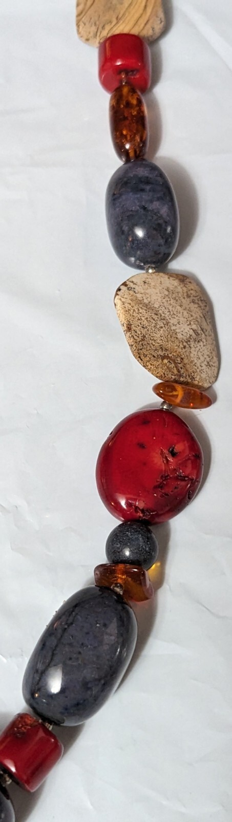 Barse 925 Sterling Silver Chunky Mixed Bead Agates Stone Necklace 18 ...