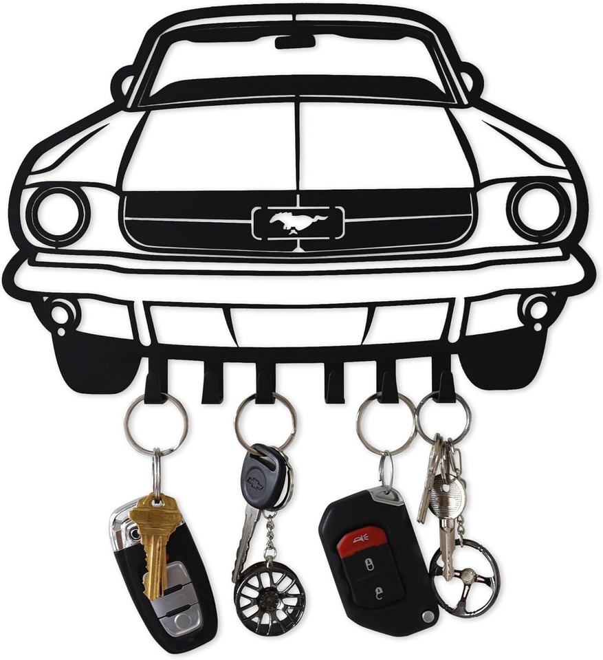 Wall Car Key Holder Automotive Unique Silhouettes 6 Hooks Metal Cool ...