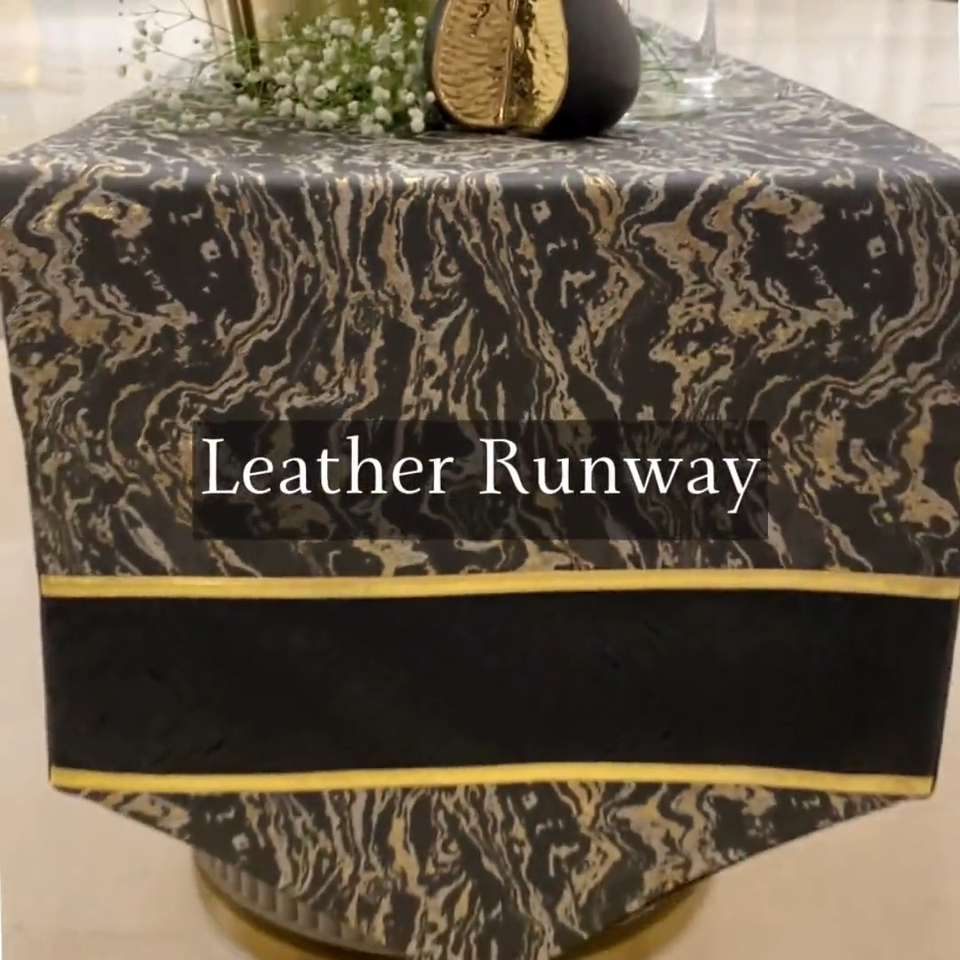 Decorative Table Runner Black Leather Wedding Décor Table Décor ...