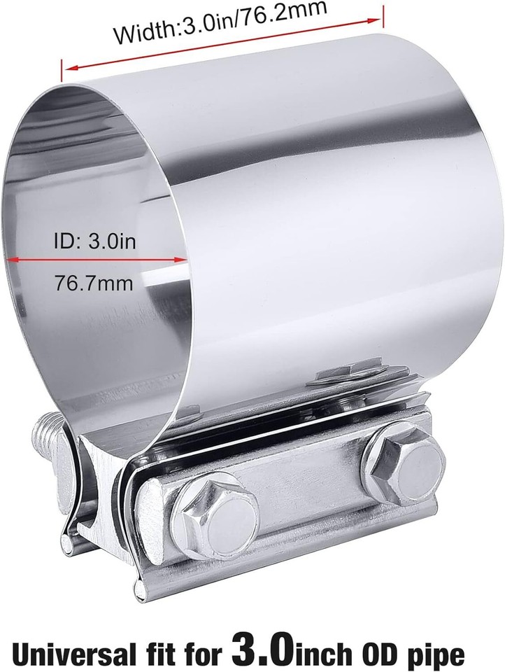 4pcs 3" Butt Joint Band Clamps,Exhaust Muffler Clamp Exhaust Pipe ...