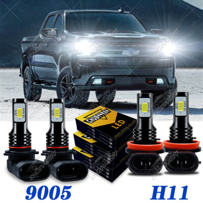 For 2019 2020 Silverado WT Custom Trail Boss White LED Headlight Bulbs ...