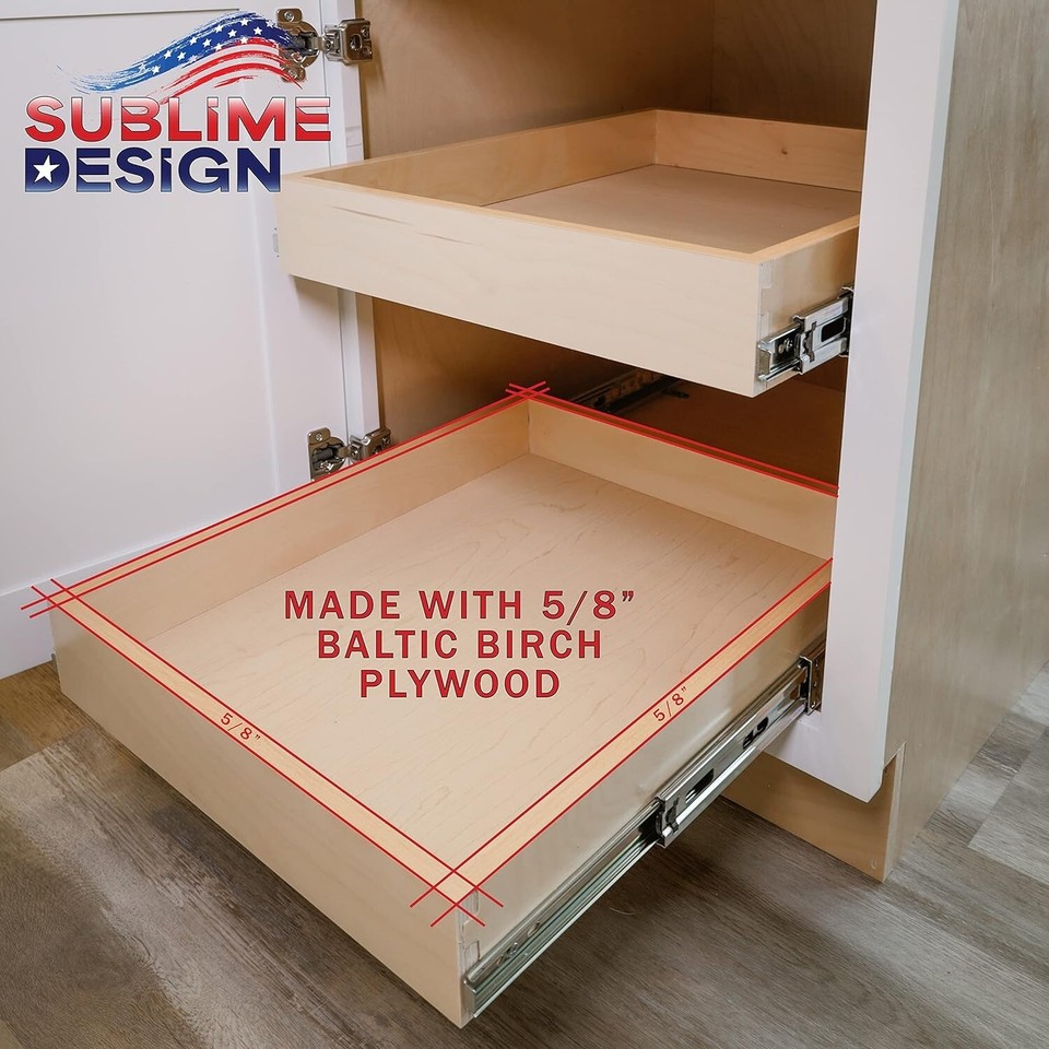 Sublime Design - Baltic Birch Wood Pull Out Drawers For Kitchen ...
