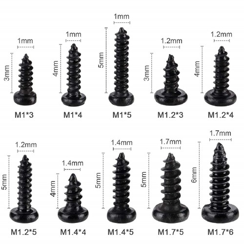 LYJEE Small Screws Assortment Kit, 1000pcs Miniature Phillips Black | eBay
