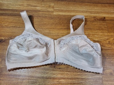 Glamorise 44C Bra Beige Full Figure MagicLift Front Closure Wireless ...