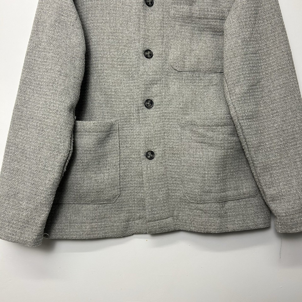 Folk Grey Wool Blend Chore Workwear Jacket Overshirt Mens Size 4 Large ...