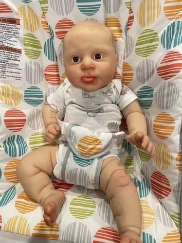 19" Artist Finished Reborn Baby Doll Hand Drawing Hair Newborn Boy Girl ...