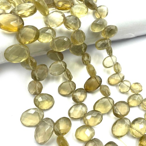 Naturel Citron Quartz Ovale Perles Facettes Gemme Briolette 6x8-11x14 ...