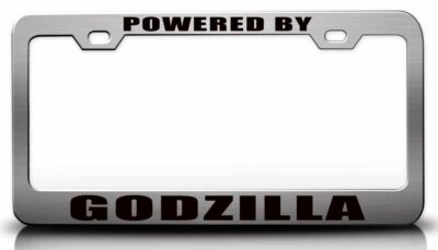 POWERED BY GODZILLA License Plate Frame-CAN PERSONALIZE | eBay