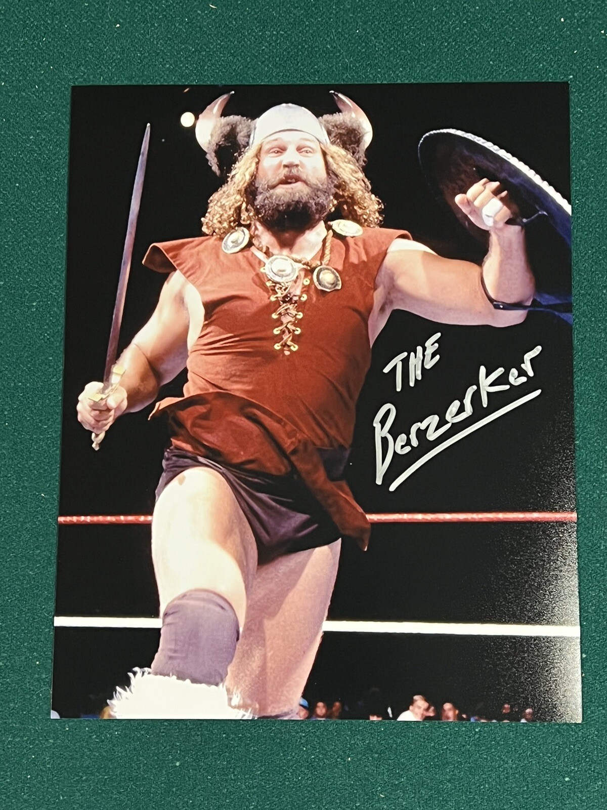 AUTOGRAPHED 8x10 The Berzerker WWF Shield Photo John Nord WWE Legend ...