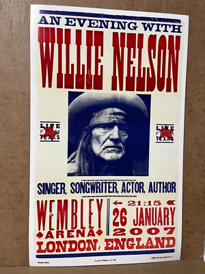 WILLIE NELSON London England 2007 Ltd Ed. HATCH SHOW PRiNt POsTER | eBay
