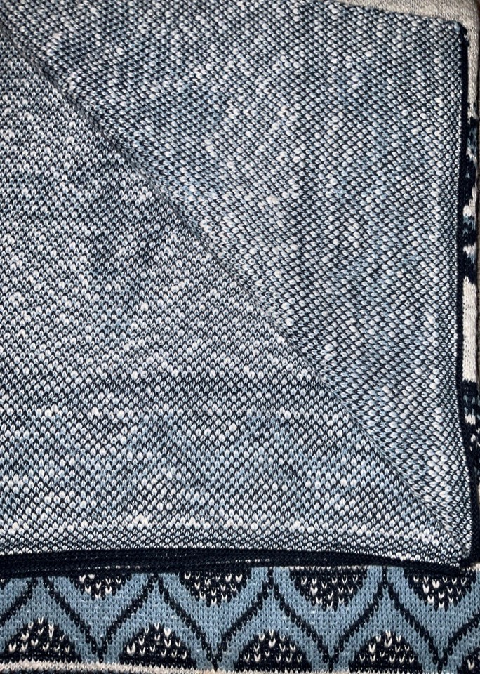 COASTAL COLLECTION BEIGE NAVY SEA TURTLE STARFISH TEXTURED KNIT THROW ...