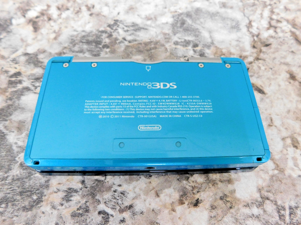 Nintendo 3DS Aqua Blue Metallic Teal Console CTR-001 USA System with ...