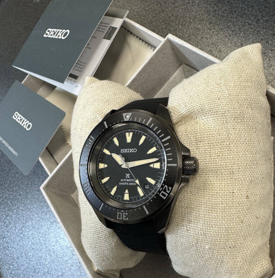 Seiko Prospex Sea Samurai Diver Black Dial Silicone Band Watch SRPL15 ...