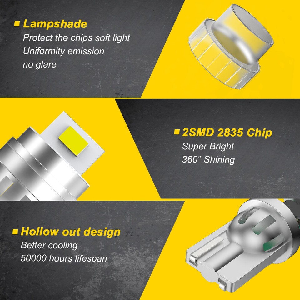 Canbus LED License Plate Light Bulb Lamp 168 194 2825 2821 T10 Xenon ...