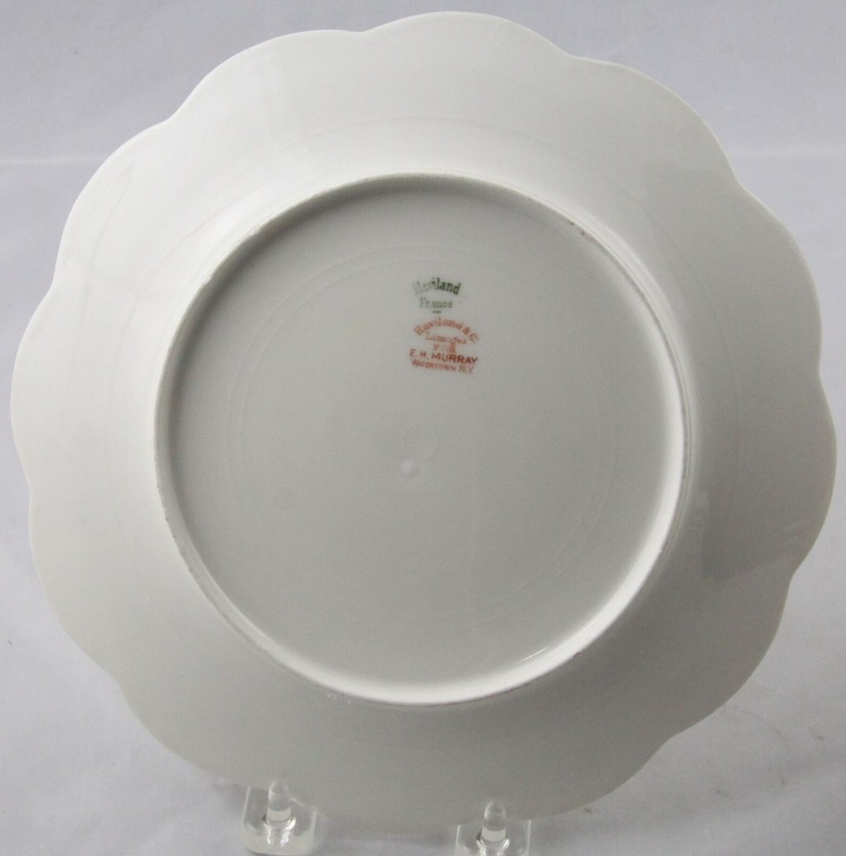 Haviland & Co Limoges Pink Rose Luncheon Plate 8-1/2" Schleiger Pattern ...