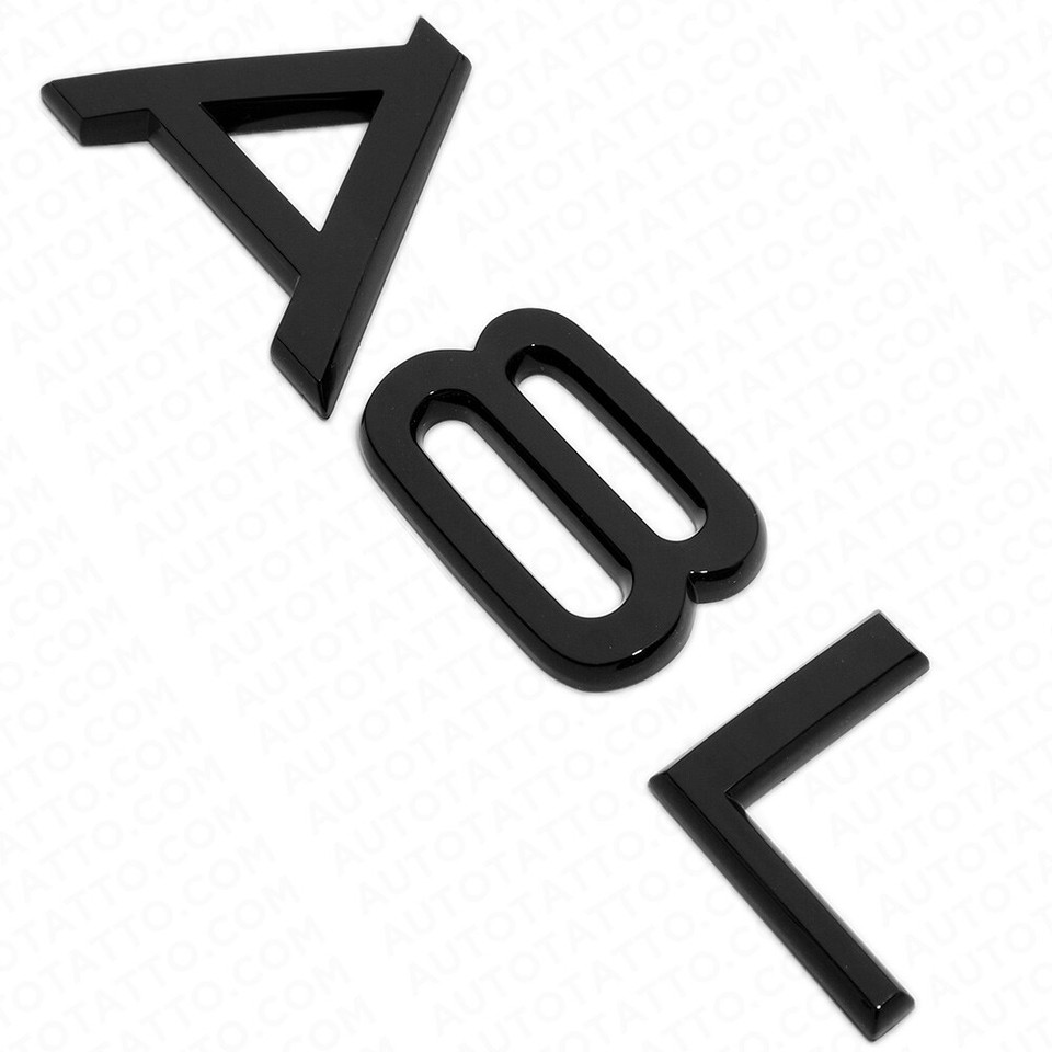 Audi A8 L A8L Gloss Black Rear Letter Nameplate Trunk Emblem Badge ...