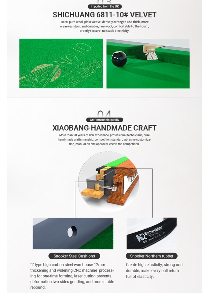 Star Xingpai Tournament Snooker Table 12ft Full Size XW101-12S 6x12 TV ...